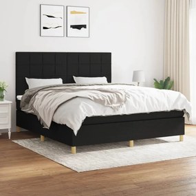 Box spring postel s matrací černá 180x200 cm textil 3142355