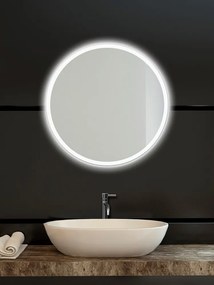 Kulaté zrcadlo do koupelny s LED osvětlením - ⌀ 70 cm - Moonlight Ronde