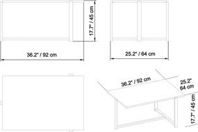 Designový konferenční stolek Vespera 92 cm bílý/zlatý