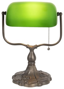 Zelená bankovní lampa tiffany Velves - 27*20*36 cm 1x E27 / max 60w