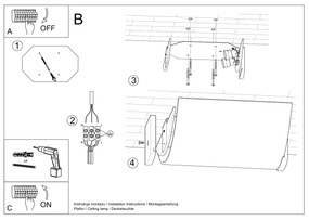 Stropní svítidlo Emilio, 1x mléčné skleněné stínítko, dřevo v barvě wenge