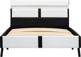 Rám postele s LED světlem bílý a černý umělá kůže 90 x 200 cm 280297