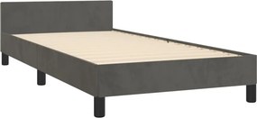 Rám postele bez matrace tmavě šedá 100 x 200 cm samet 3125618