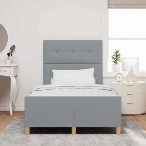 Rám postele s čelo Světle šedá 120 x 190 cm textil 3344711