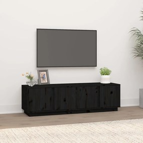 vidaXL TV skříňka černá 140 x 40 x 40 cm masivní borové dřevo