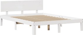 Rám postele s čelem bílý 150x200 cm masivní borovice 3306830