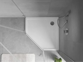 Mexen Flow Slim, pětiúhelníková sprchová vanička 80 x 80 cm, bílá lesklá, 46P108080