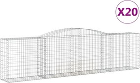 Klenuté gabionové koše 20ks 400x50x100/120cm pozinkované železo 3147006