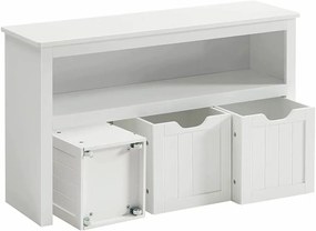 VASAGLE Úložná lavice - bílá - 102x30x60 cm