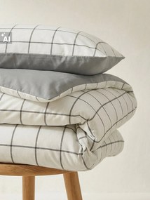 Sinsay - Oboustranná sada povlečení s kostkovaným vzorem - šedá