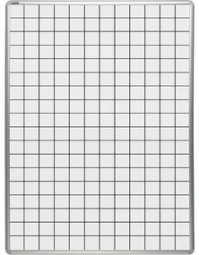Magnetická tabule s odkládací poličkou MANAŽER K 60 x 90 cm (potisk) - čtverce 100 mm (100600902105)