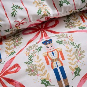 Povlečení na jednolůžko v přírodní barvě 135x200 cm Christmas Nutcracker Bows – Catherine Lansfield