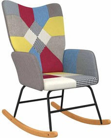 Houpací křeslo patchwork textil 328191
