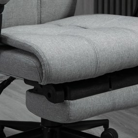 Kancelářská židle Vinsetto s polštářem pod hlavu a područkami, výškově nastavitelná otočná židle s podnožkou, lněná, ergonomická, 66 x 70 x 116-124 cm