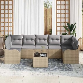 Sada zahradních pohovek 8 ks 7-Počet míst Beige a šedá 3354289