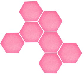 Tutumi, 6-úhelníková nástěnná dekorace z filcu, růžová, HOM-06527