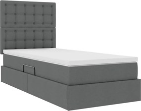 Postel s úložným prostorem a matrací Tmavě šedá 100 x 200 cm 3371887