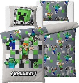 Carbotex Dětské povlečení Minecraft Objev svůj svět 140x200 + 70x90 cm