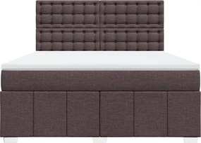 Box spring postel s matrací tmavě hnědá 180x200 cm textil 3291764