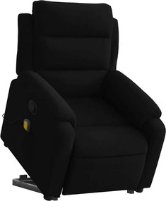 Zvedací masážní polohovací křeslo černé samet 3205109