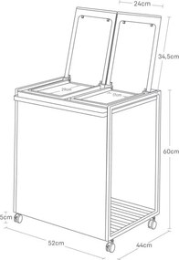 Černý kovový odpadkový koš na tříděný odpad Tower – YAMAZAKI