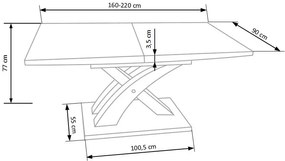 Jídelní rozkládací stůl SANDOR 2 černá / bílá Halmar