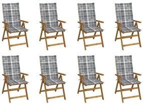 Skládací zahradní židle s poduškami 8 ks masivní akácie,  3075068