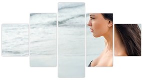 Obraz ženy na pláži (125x70 cm)