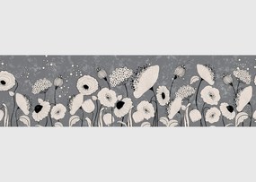 Samolepící bordura na zeď Sketch Kvetů | 5 m x 13.8 cm | DWB8411