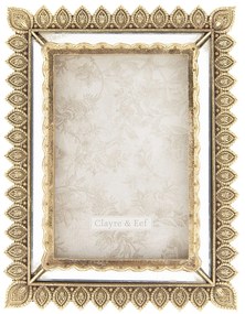 Zlatý fotorámeček s ornamenty a sklem - 16*2*21 cm / 10*15 cm