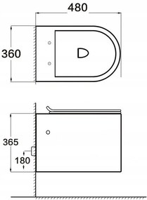 Mexen SOFIA Rimless závěsná wc mísa se sedátkem s pomalým zavíráním, 48 x 36 cm, černá matná, 3354XX85+39100185