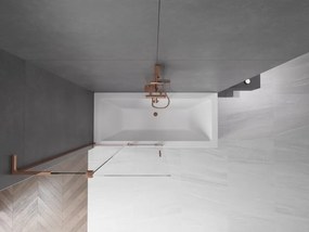 Mexen Velar L, 2-křídlová posuvná vanová zástěna 100 x 150 cm, 8mm čiré sklo, růžové zlato, 896-100-003-01-60