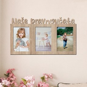 dřevo života Dřevěný fotorámeček Naše pravnoučata Zvolte barvu dekoru: Černá, Velikost fotografie: 10x15, Počet fotorámečků: 2