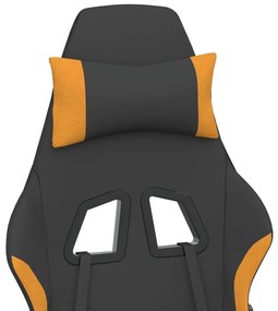 Petromila Masážní herní židle černá a oranžová textil