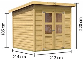 Dřevěný zahradní domek 212 x 214 cm Dekorhome