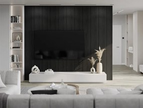 Mexen Lam-B, akustické stěnové lamely 275 × 30 cm, HDF deska 4 mm, technická dýha, dub černý stříbřitý, S100-275307-3015-025