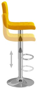 vidaXL Marketos Barové židle 2 ks hořčicově žluté samet