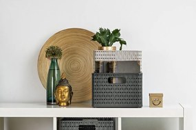 Rotho Úložný box COUNTRY čtvercový 14L - antracit