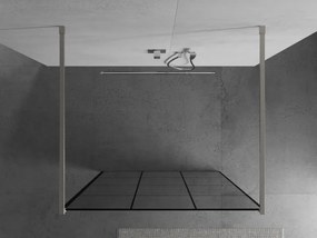 Mexen Kioto, sprchová zástěna Walk-In 110 x 200 cm, 8mm sklo černý vzor, ​​broušená ocel profil, 800-110-002-97-77