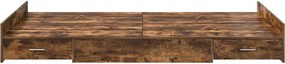 Rám postele s úložným prostorem s čelo Kouřový dub 120 x 200 cm 3335305
