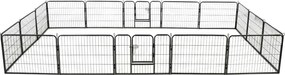 vidaXL Ohrádka pro psy 16 panelů ocelová 60 x 80 cm černá [275492]