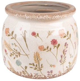 Keramický obal na květináč s kvítky Floral Cartoon M - Ø 15*13 cm