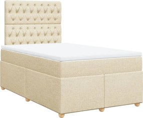 Box spring postel s matrací krémová 120x200 cm textil 3293559
