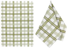 Bellatex Kuchyňská utěrka 1 ks 50x70 cm Káro Zelená,Bílá