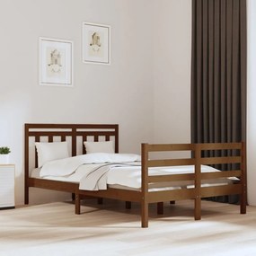 Rám postele medově hnědý masivní dřevo 120 x 200 cm,  3105313 HangarStore.cz