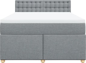 Box spring postel s matrací světle šedá 160 x 200 cm textil 3289045