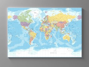 Liox Obraz zeměpisná mapa světa Rozměr: 150 x 100 cm