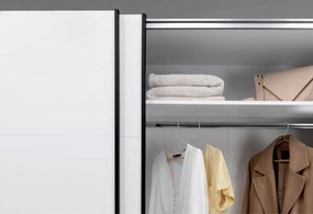Skříň s posuvnými dveřmi 1.5х2.1m (Dveře bílý lesk) Mila