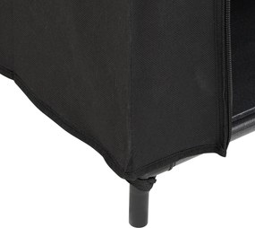 Textilní šatní skříň DRESSY dvojitá se 2 policemi, 155 x 45 x 165 cm - černý