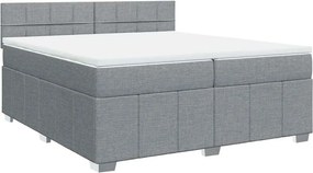 Box spring postel s matrací světle šedá 200 x 200 cm textil 3287175